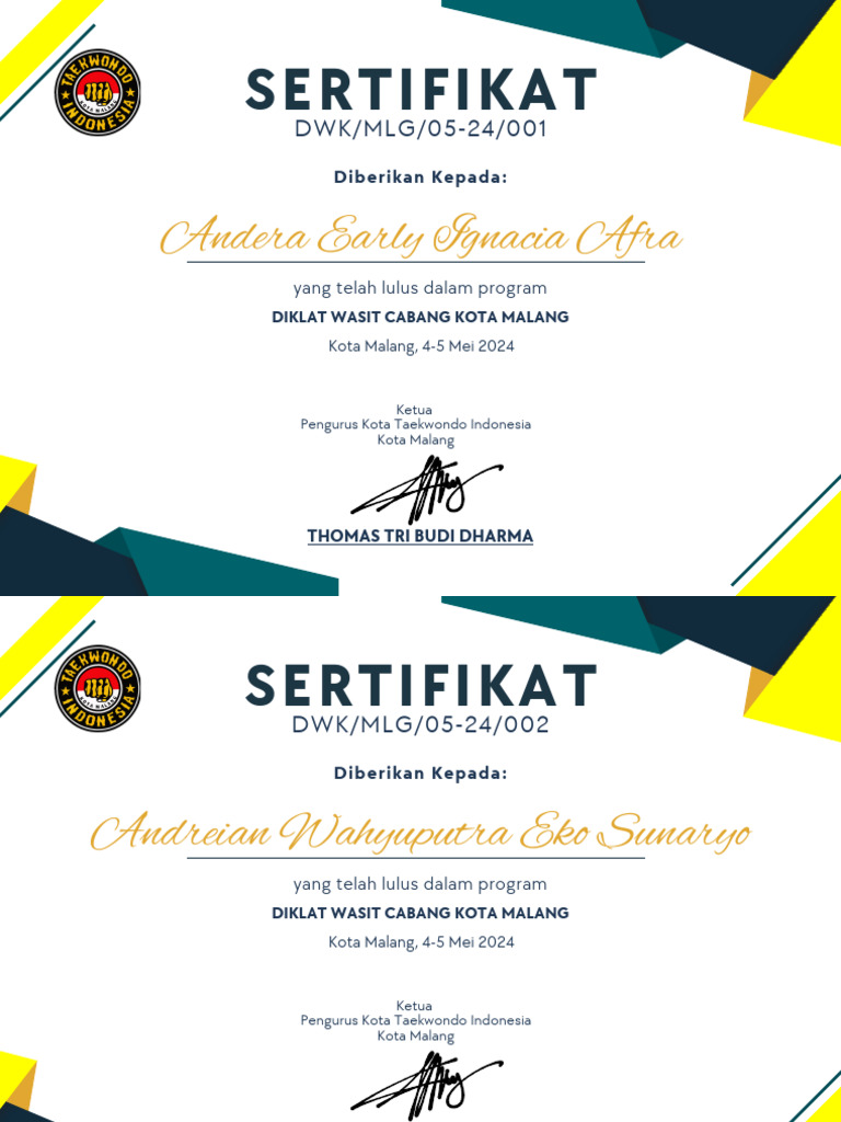 (Buat Banyak 1) Nomor Sertifikat | PDF | Karier & Perkembangan