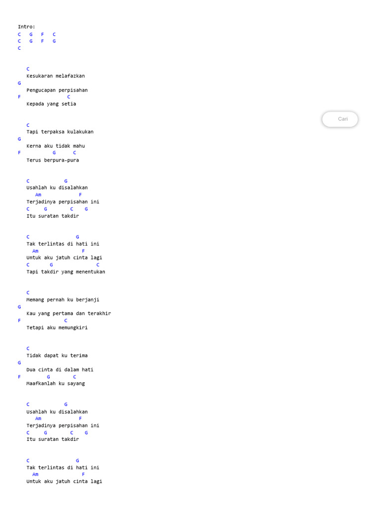 Gersang - Suratan Takdir Chord | PDF