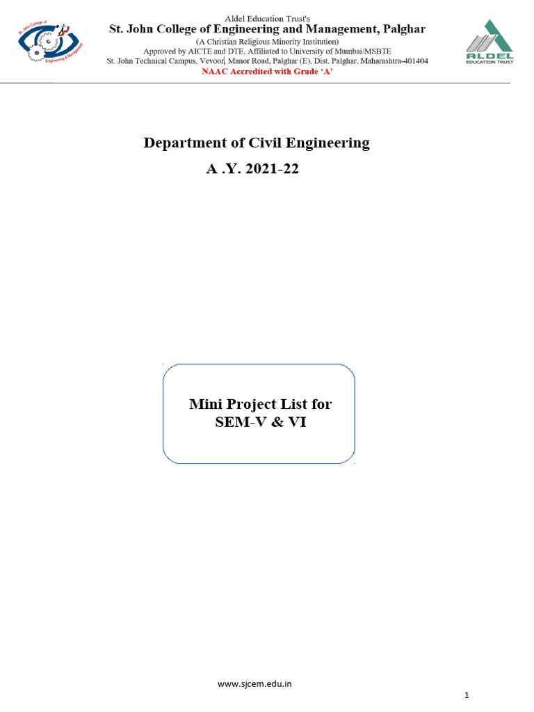 Te Mini Project Civil | PDF | Technology & Engineering