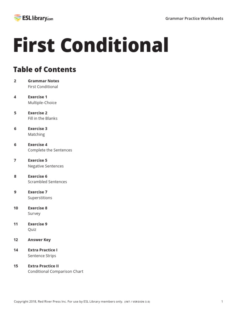 First Conditional Worksheet | PDF | Sentence (Linguistics) | Syntax