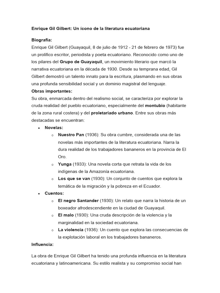 Enrique Gil Gilbert | PDF | Clásicos