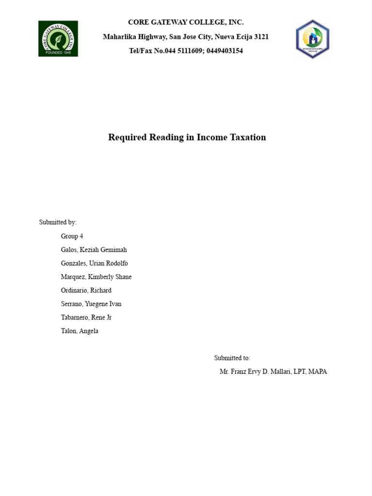 Required Reading Semis Final Output | PDF | Taxes | Plastic Surgery