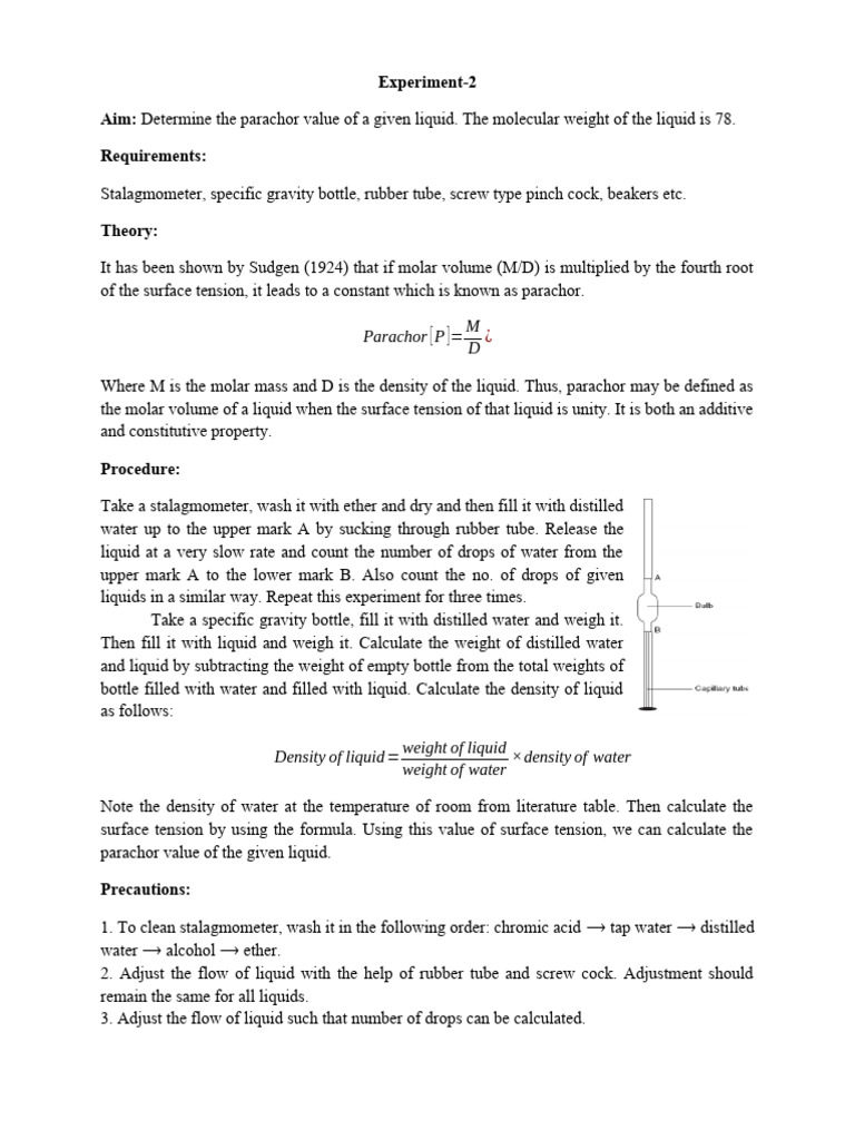 Experiment-2 corrected | PDF | Liquids | Density