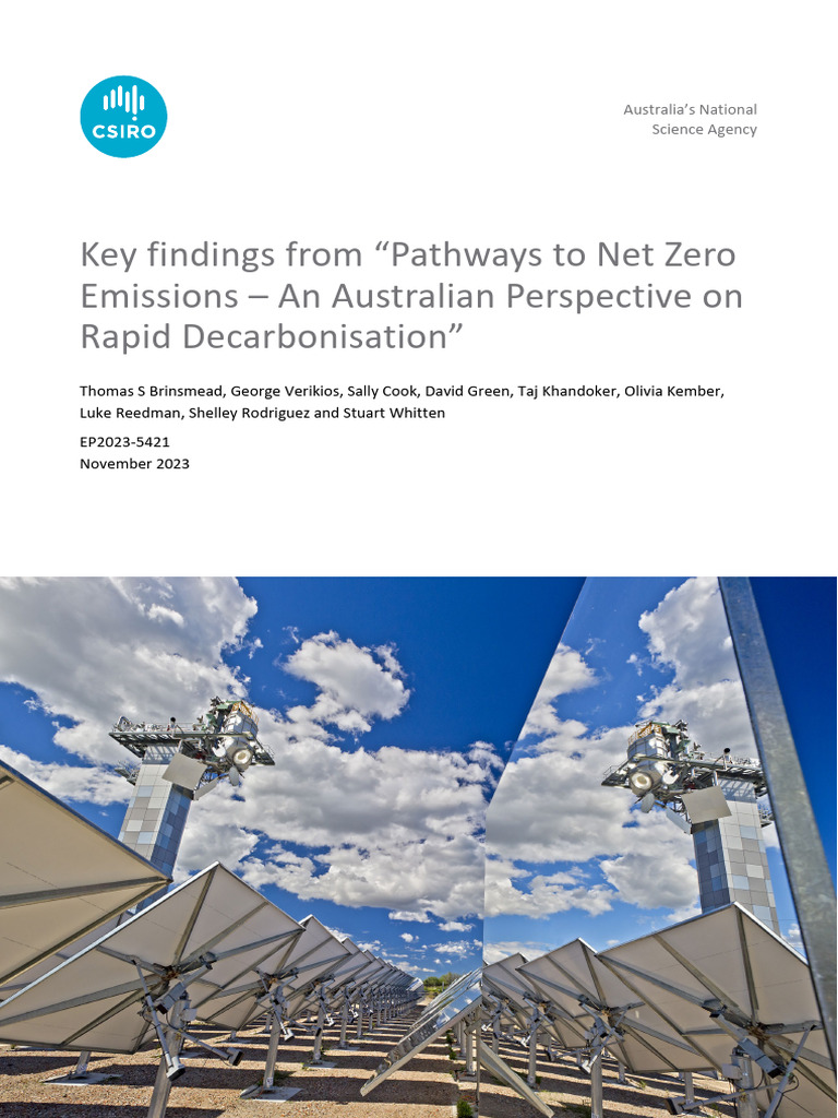 CSIRO - Key Findings - Pathways To Net Zero Emissions Report | PDF ...
