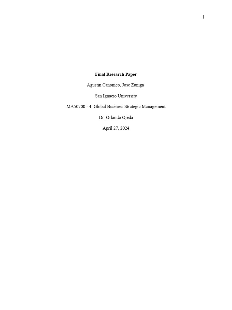 Final MA50700 - Final Research Project - Agustin Canonico Jose Zuniga | PDF | Corporate Social ...