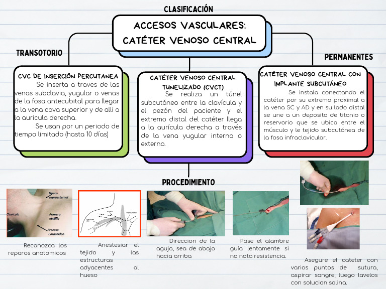 Accesos Vasculares: Catéter Venoso Central | PDF | Sistema cardiovascular