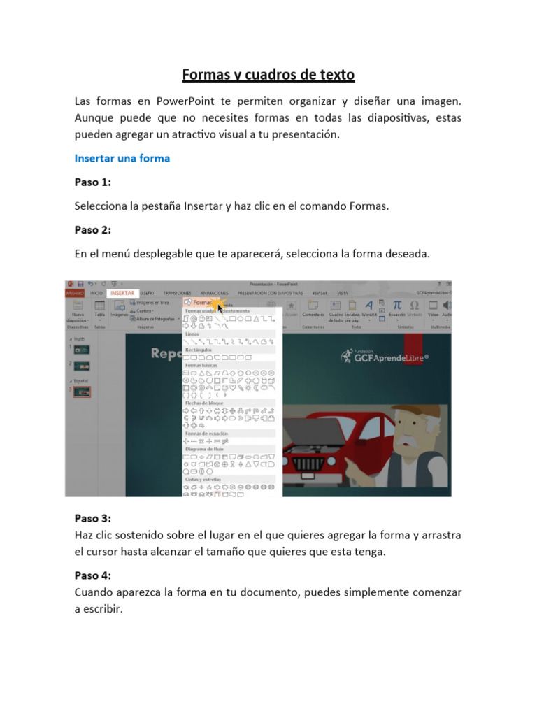 Formas y Cuadros de Texto | PDF | Microsoft PowerPoint | Ventana ...