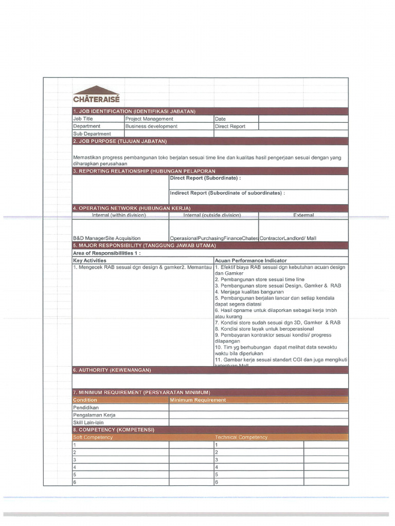 Job Description Project Management SPV | PDF