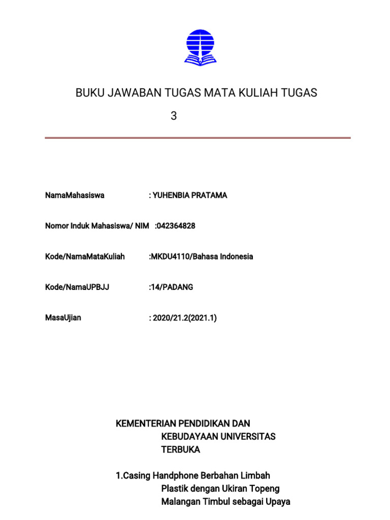 BJT Tugas 3 Bahasa Indonesia | PDF | Ilmu Sosial | Kajian Bahasa Asing