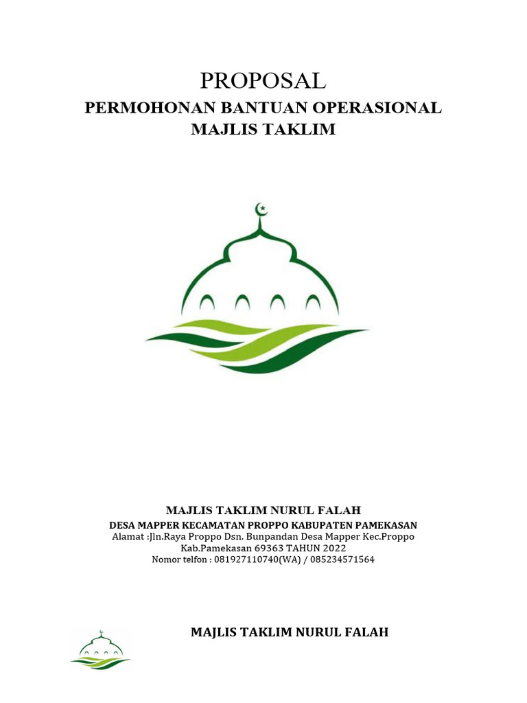 Proposal Majlis Taklim Nurul Falah | PDF