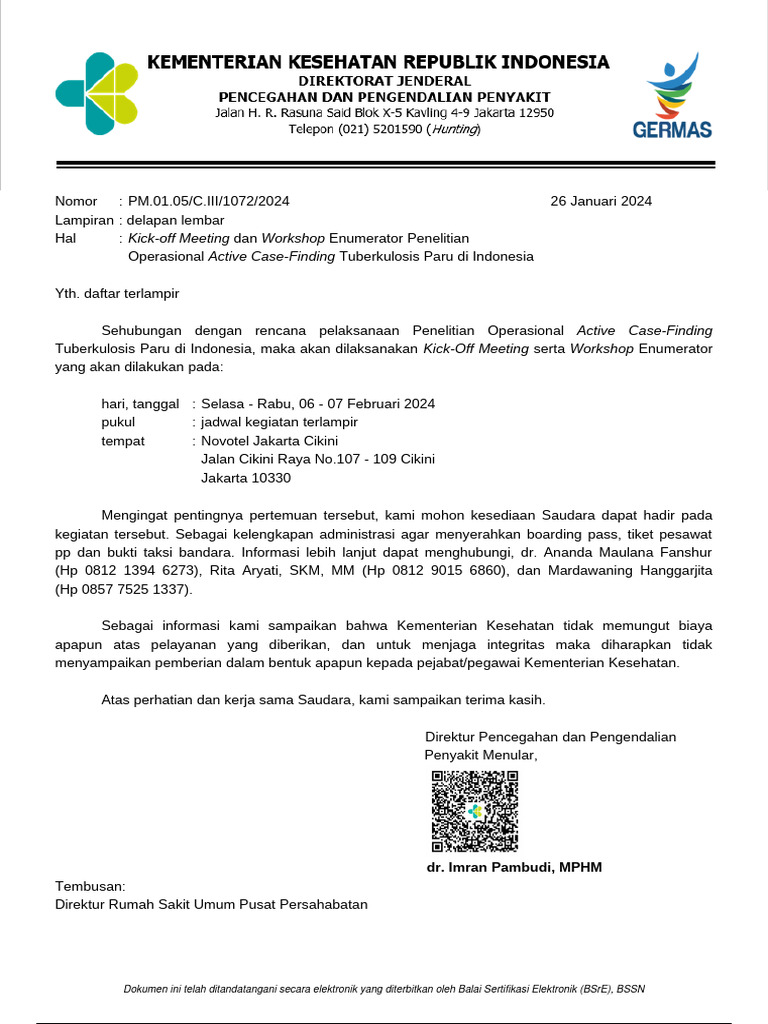 Verbal 1072 Kick-Off Meeting Dan Workshop Enumerator Penelitian | PDF