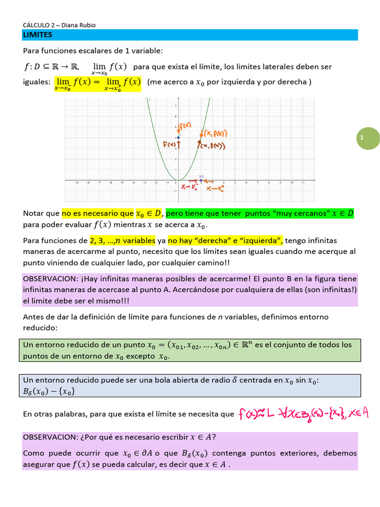 Funciones de Varias Variables - Limite y Continuidad | PDF | Límite (Matemáticas) | Matemáticas