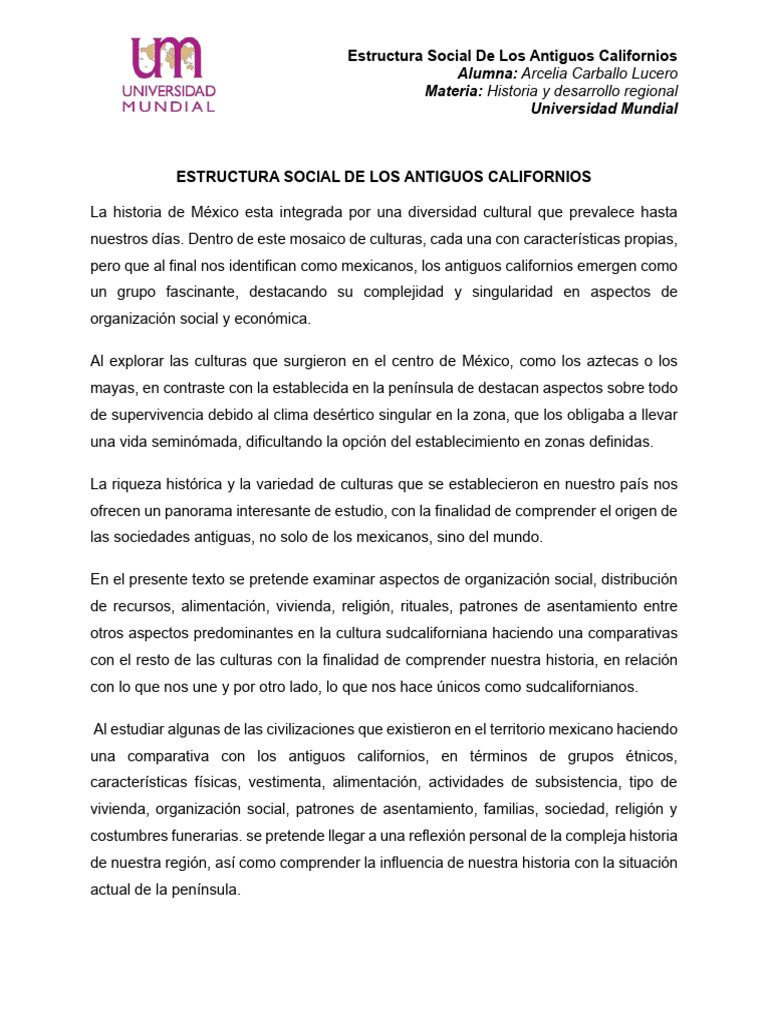 Estructura Social de los Antiguos Californios | PDF | México | Sociedad