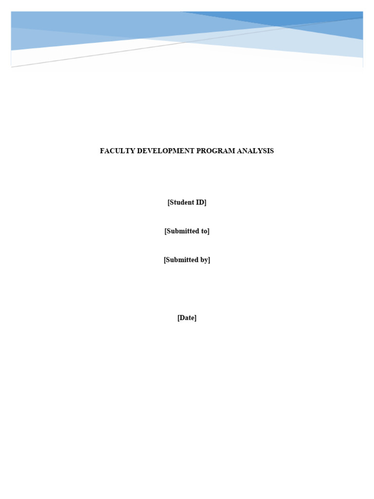 Faculty Development Program Insights Pdf Mentorship Leadership