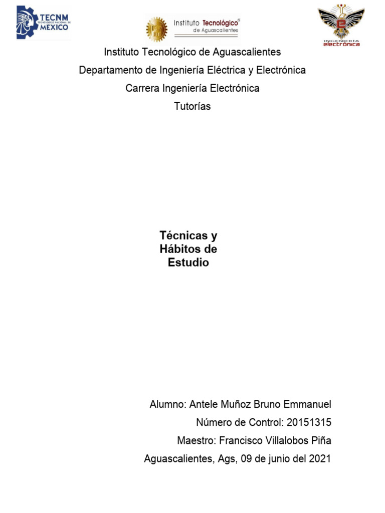 Tecnicas y Habitos de Estudio | PDF