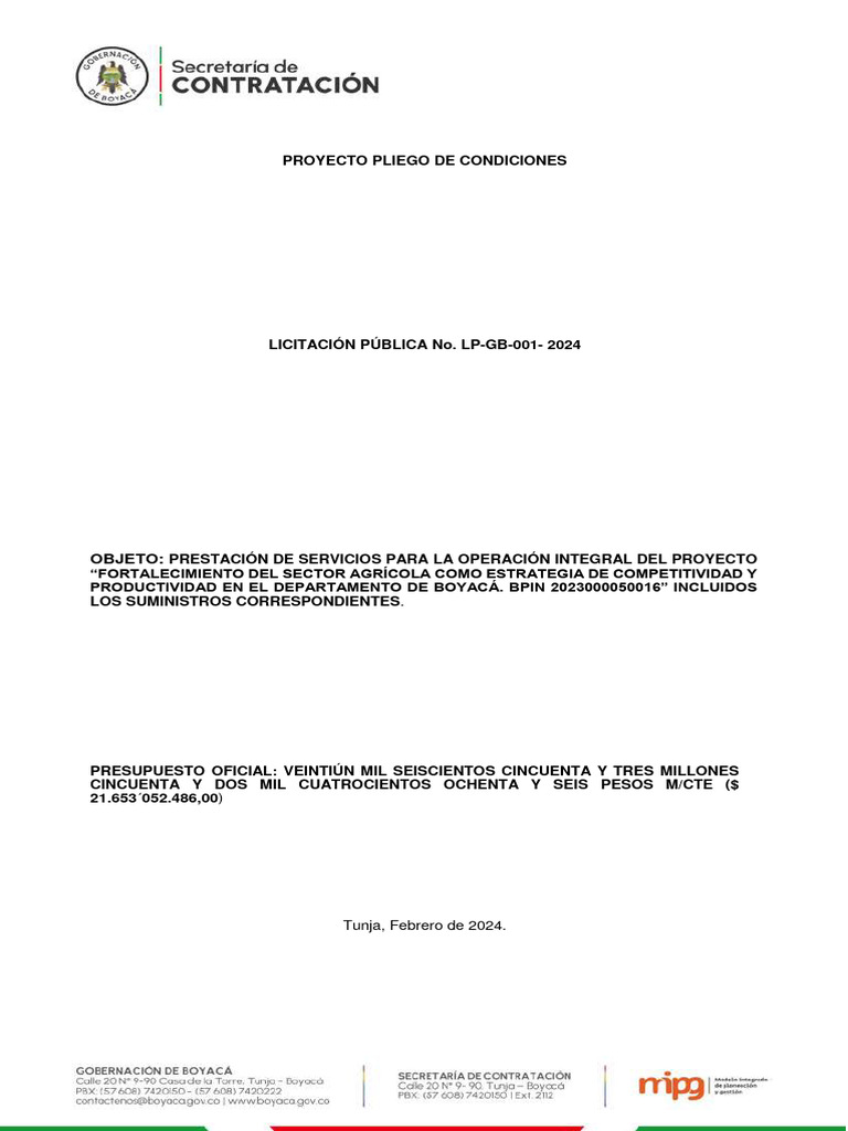 Proyecto Pliego de Condiciones | PDF | Agricultura | Sustentabilidad