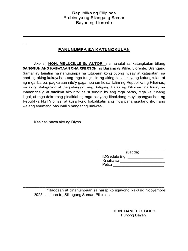 Panunumpa SK | PDF