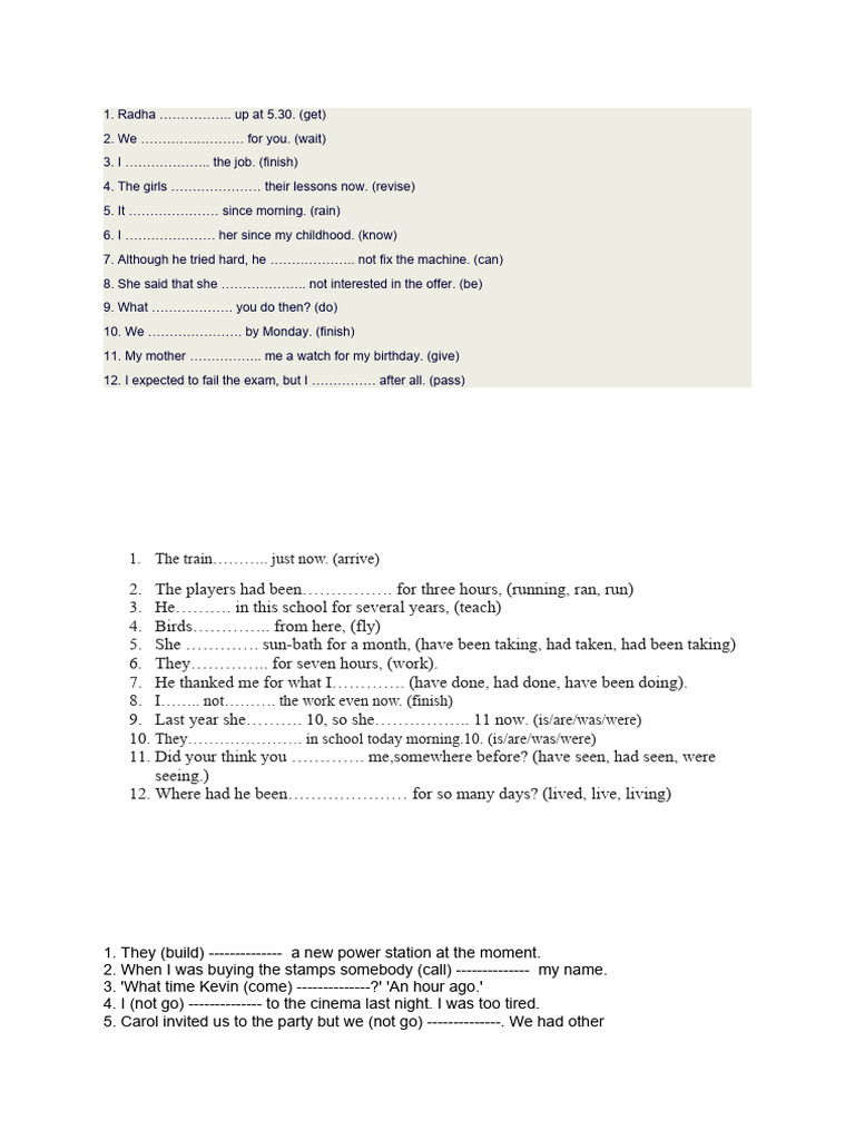 Tenses Questions | PDF