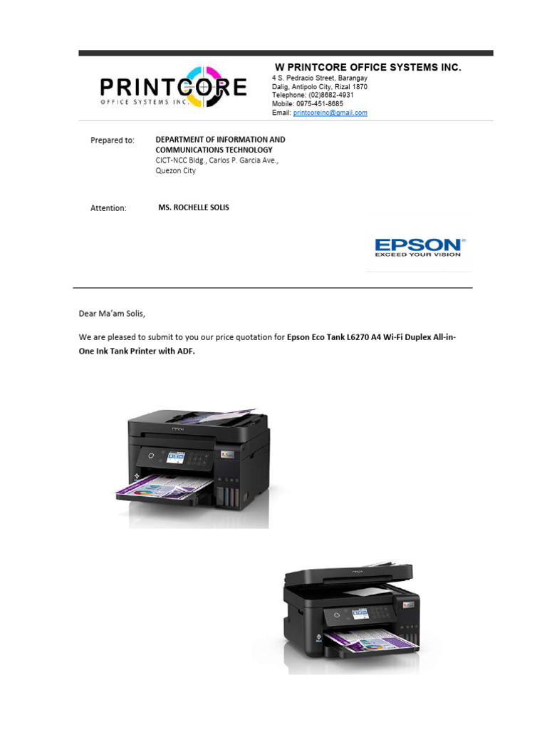 PrintCore L6270 | PDF | Printer (Computing) | Computing