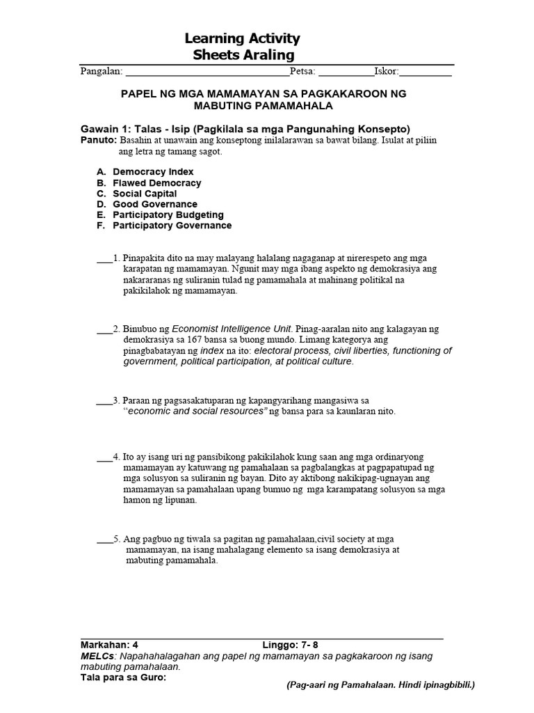 Ap-10 Q4 Las-4 | PDF