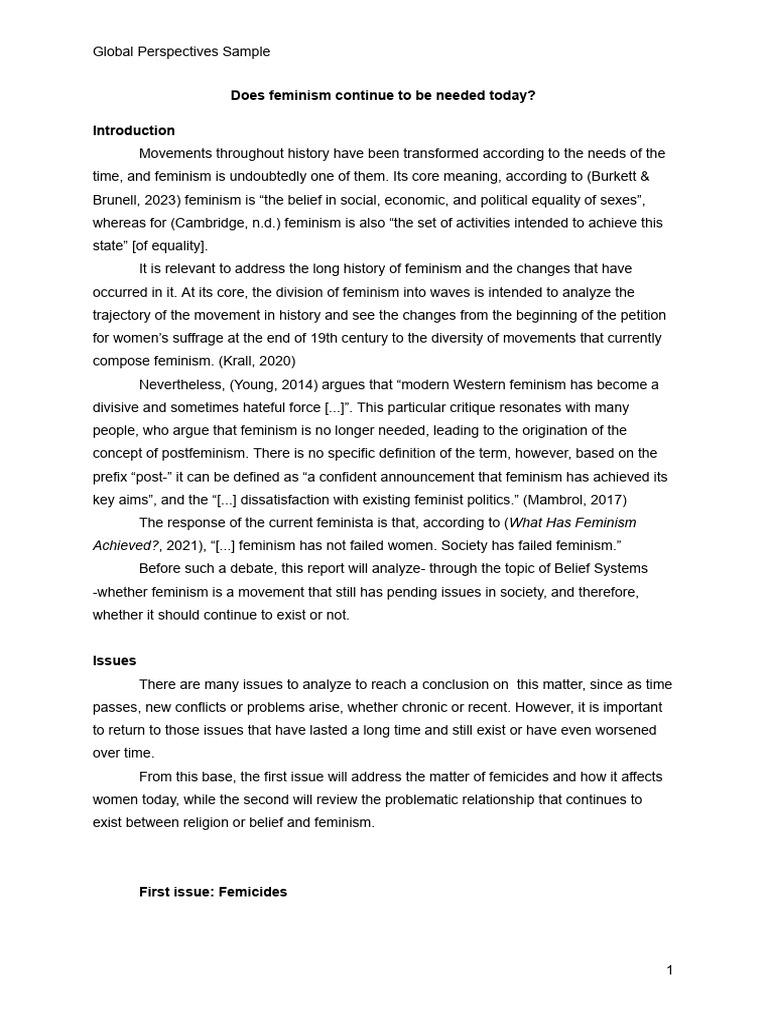 Individual Report sample | PDF | Gender Studies | Feminism