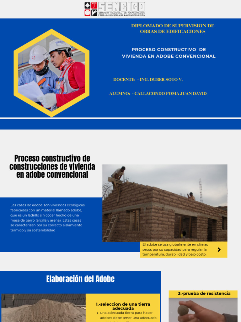 Procesos Constructivos de Viviendas Con Adobe Convencional | PDF | Barro | Ingeniería de Edificación