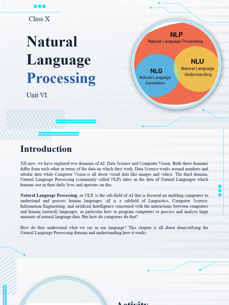 Class X Unit VI Natural Language Processing | PDF | Semantics | Psychotherapy