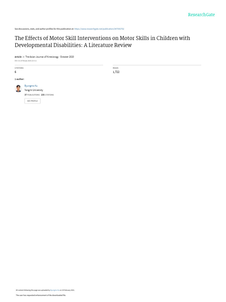 Motor Skill Interventions for Disabled Kids | PDF | Attention Deficit Hyperactivity Disorder ...