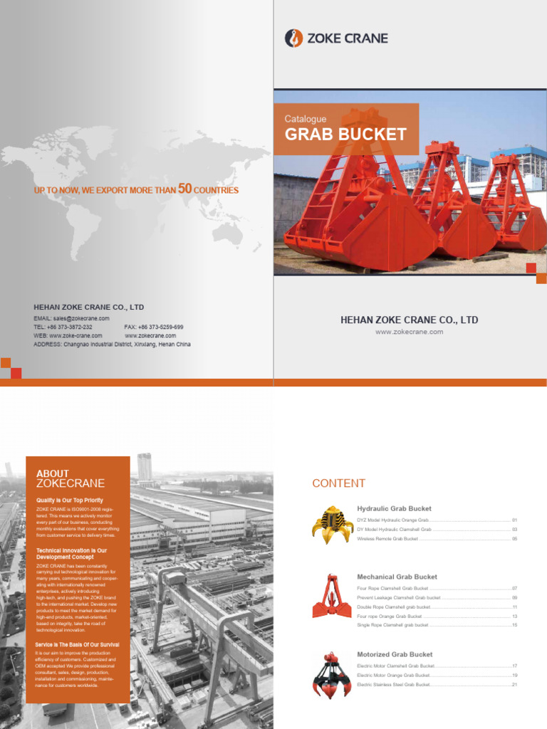 crane-grab-bucket-specifications | PDF | Crane (Machine)