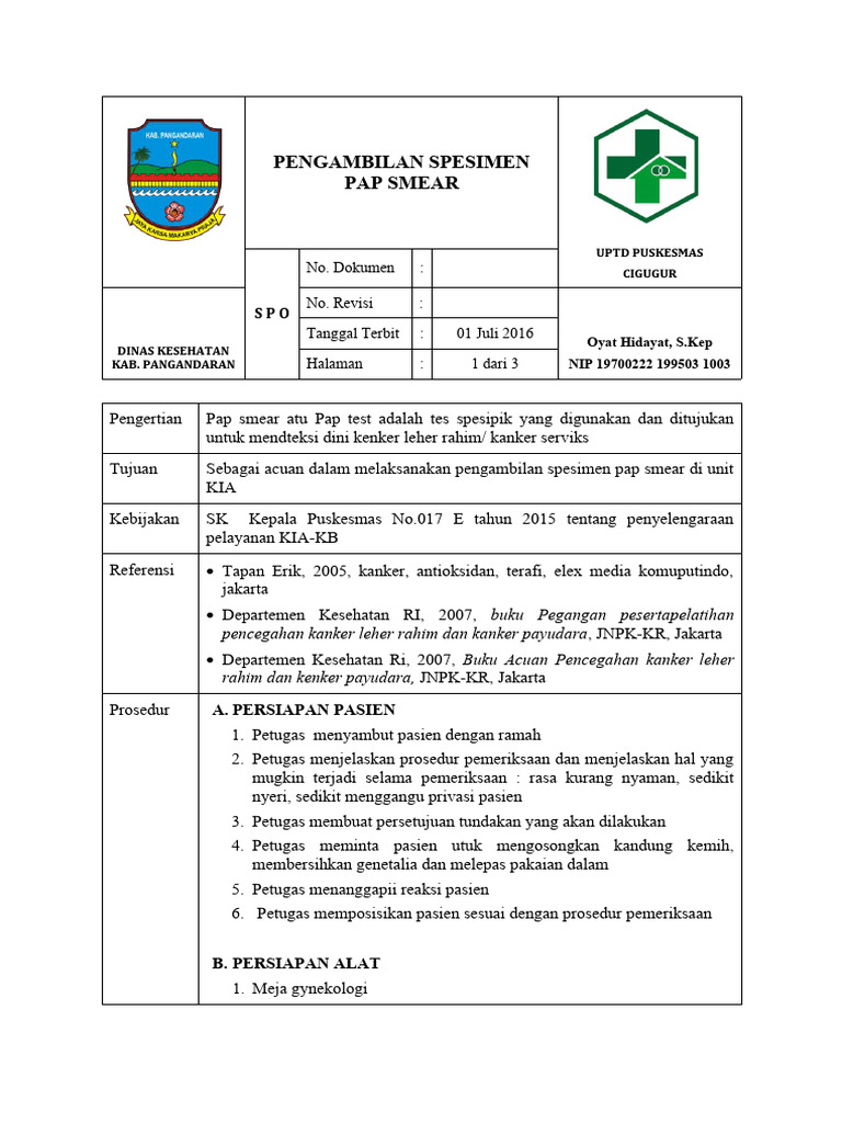Pengambilan Spesimen Pap Smear | PDF