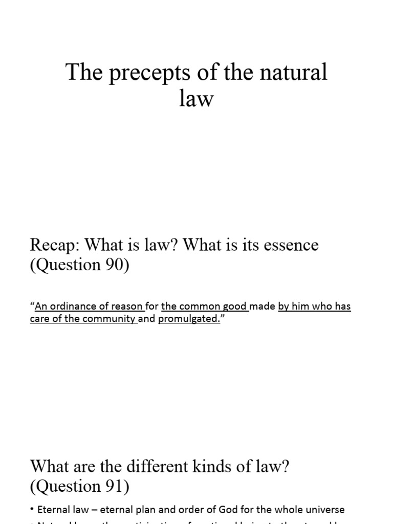 Aquinas Precepts of Natural Law | PDF