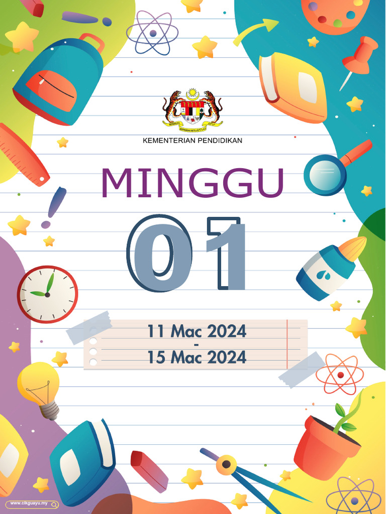 Divider Minggu Persekolahan Sesi Akademik 2024 2025 Cikguayu My | PDF