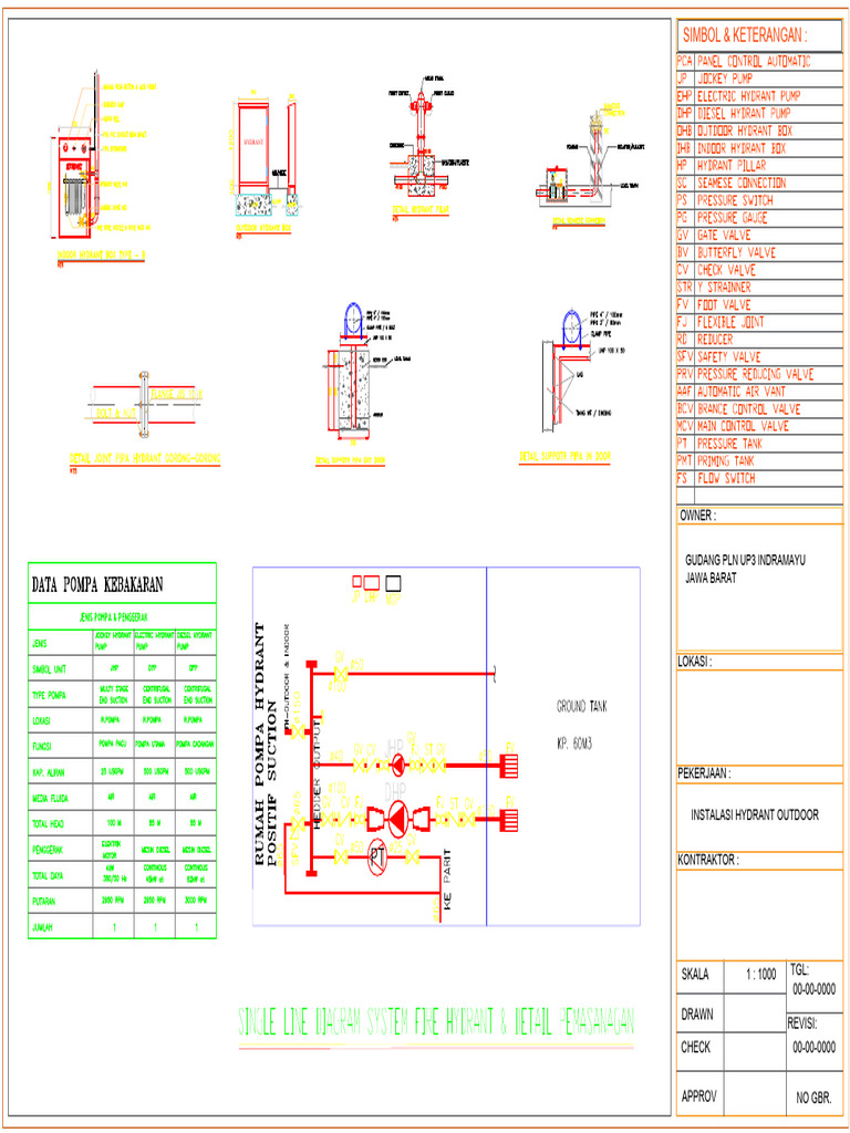 Single Line Diagram System Fire Hydrant Up3 Indramayu | PDF