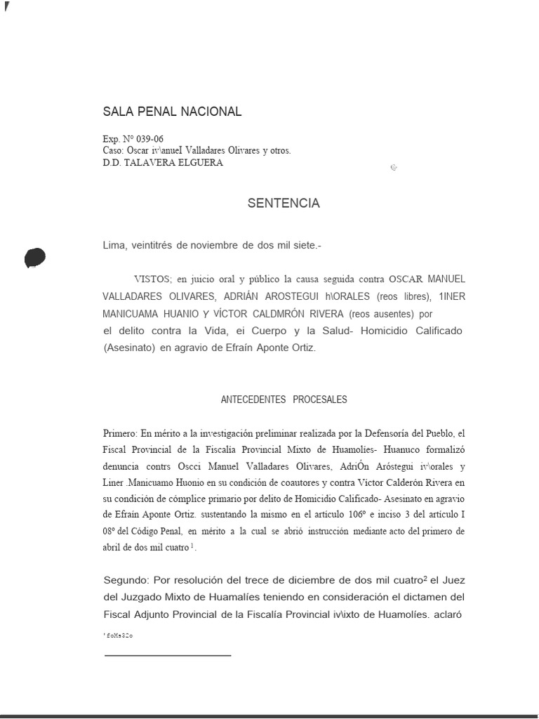 Caso Efrain Aponte | PDF | Derecho penal | Homicidio