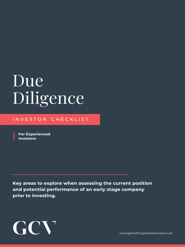GCV Investor Due Diligence Checklist | PDF | Valuation (Finance ...