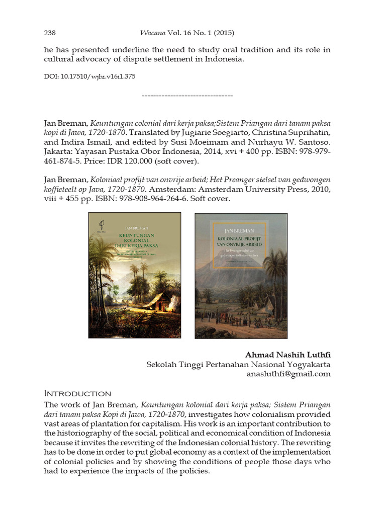 Jan Breman 2014 Keuntungan Kolonial Dari Kerja Pak | PDF | Java ...