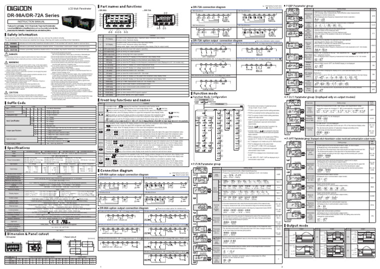 DR-98A - DR-72A (Manual Eng) - DIGICON | PDF | Power Supply ...