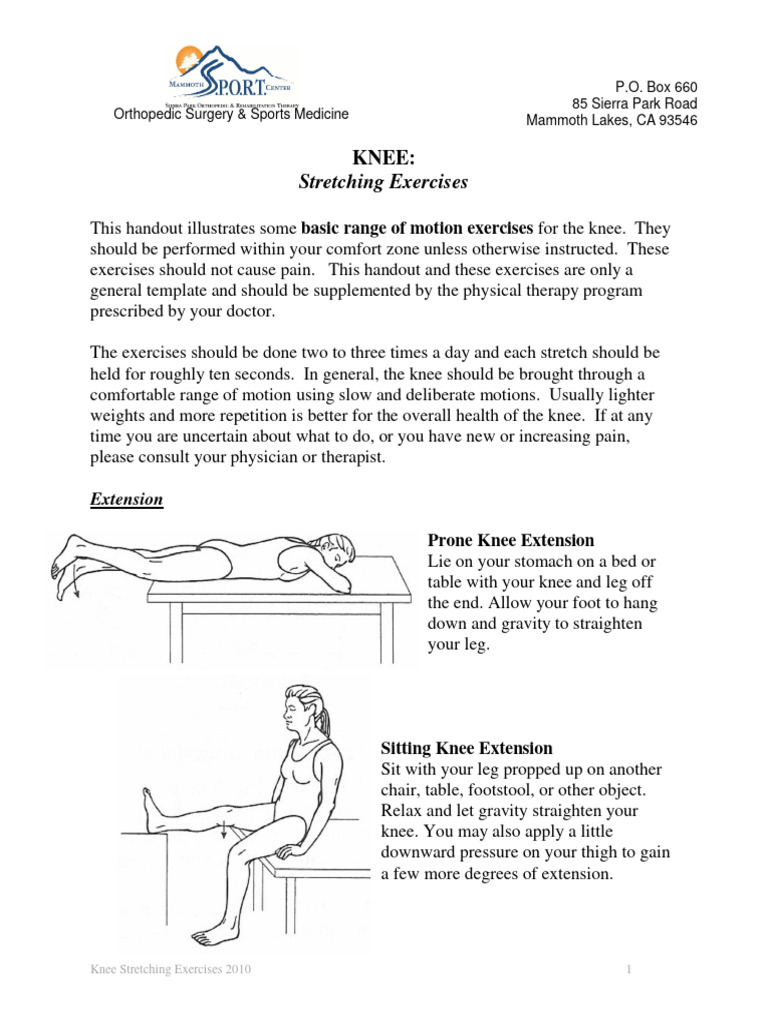 Preoperative Knee Exercises | PDF | Anatomical Terms Of Motion | Knee