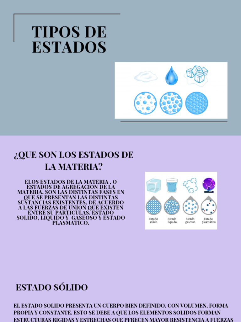 Estados de La Materia | Descargar gratis PDF | Líquidos | Gases