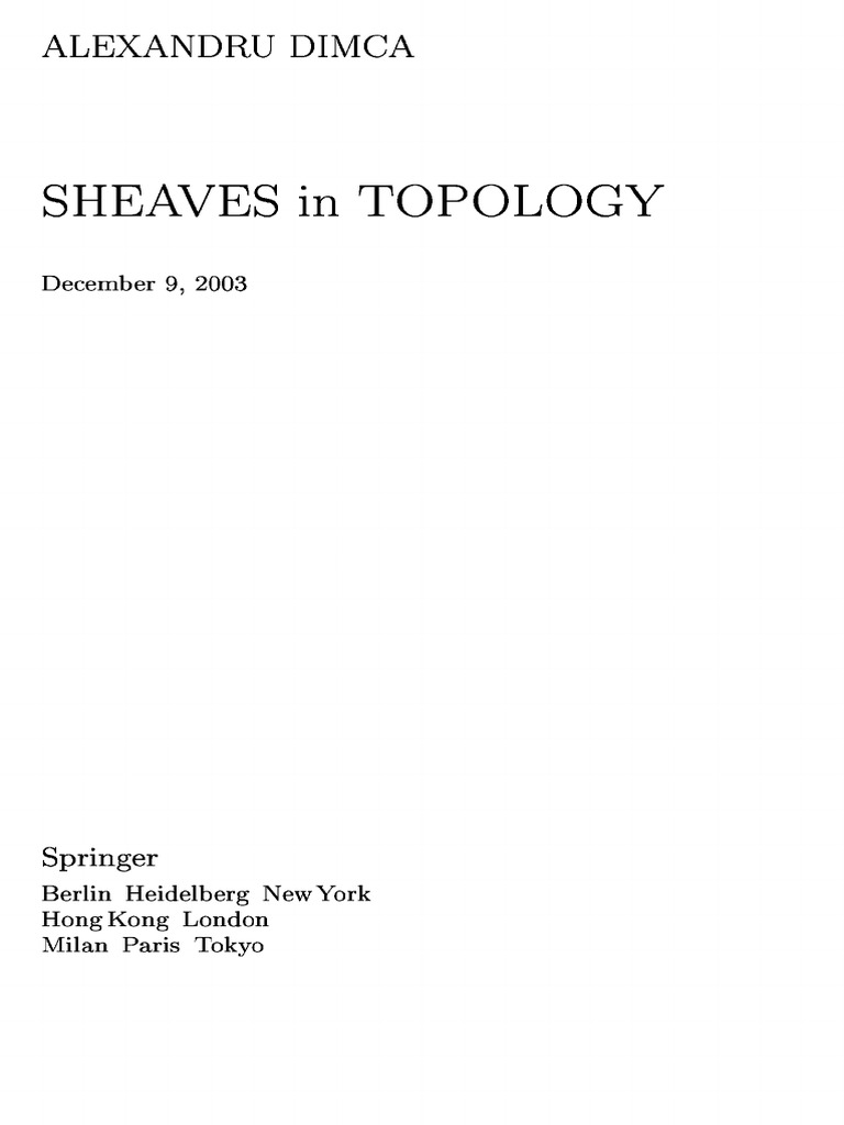 Sheaves in Topology by Alexandru Dimca | PDF