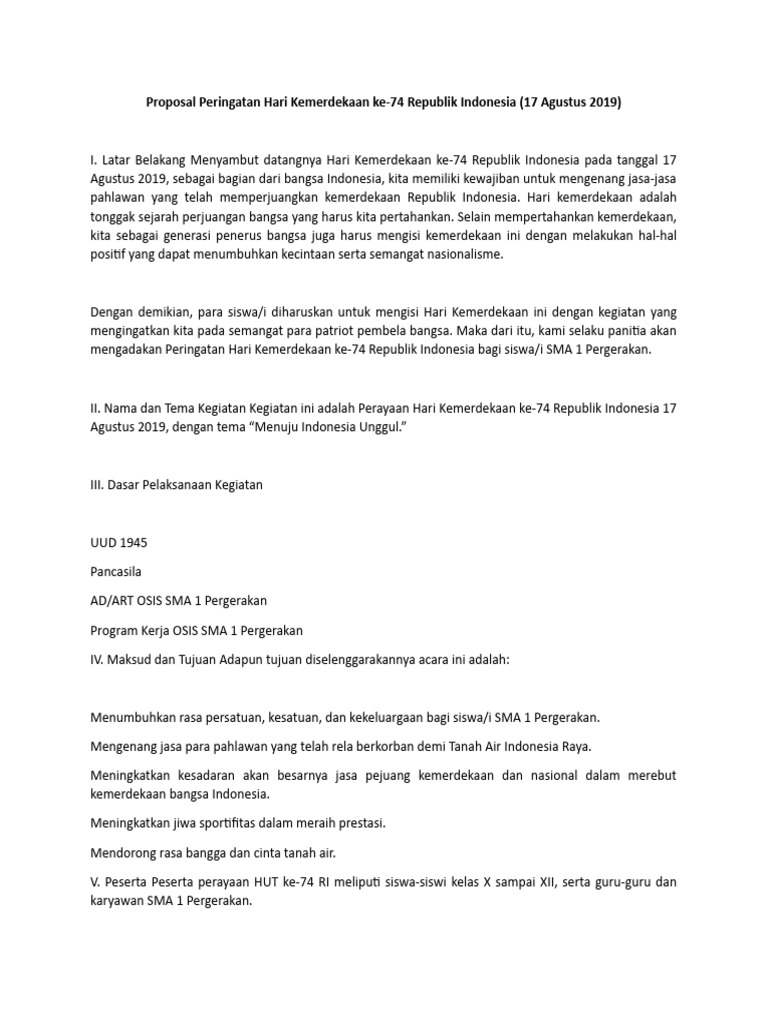 Proposal Peringatan Hari Kemerdekaan | PDF