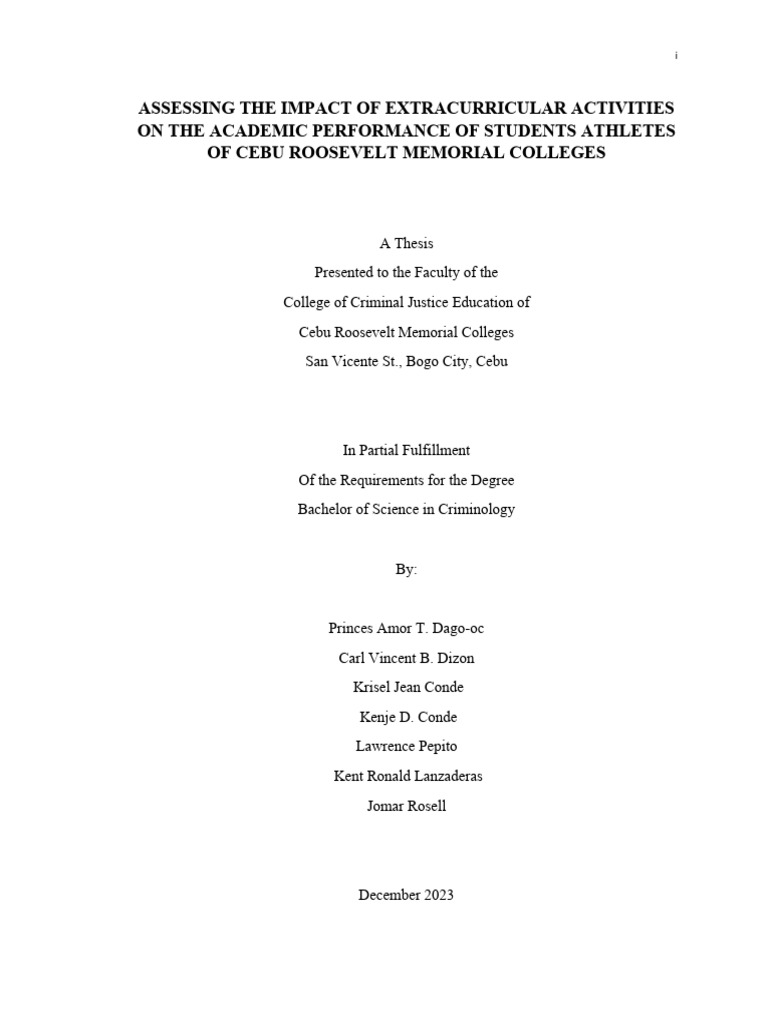 Final Manuscript (Student-Athlete Research) | PDF | Motivational ...