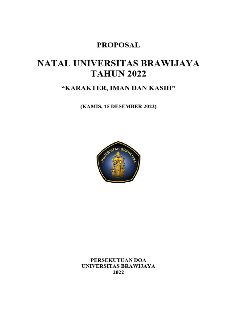 Proposal Natal 2022 Persekutuan Doa UB | PDF