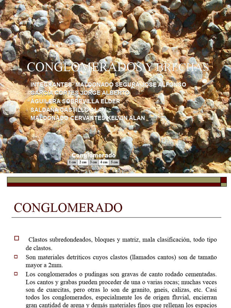 Conglomerados y Brechas | PDF | Roca clástica | Roca (geología)