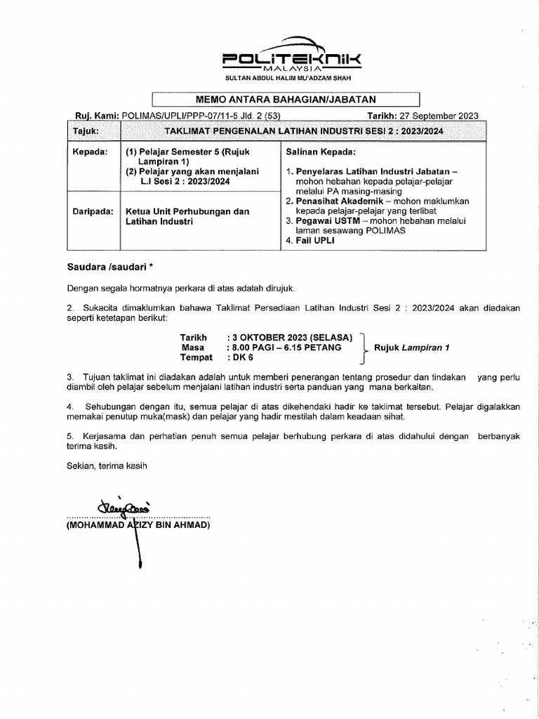 Taklimat Pengenalan Sesi 2 2023.2024 | PDF