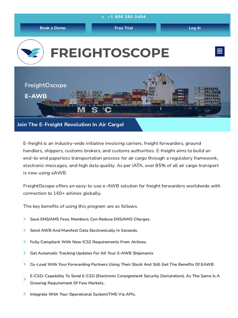 Electronic AWB - Electronic Air Waybill - Freightoscope | PDF | Customs ...