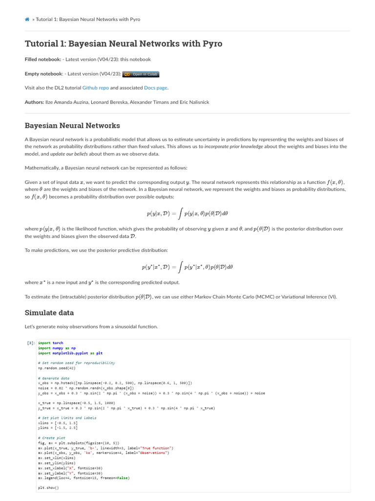 Tutorial 1 - Bayesian Neural Networks With Pyro - UvA DL Notebooks v1.2 Documentation | PDF ...