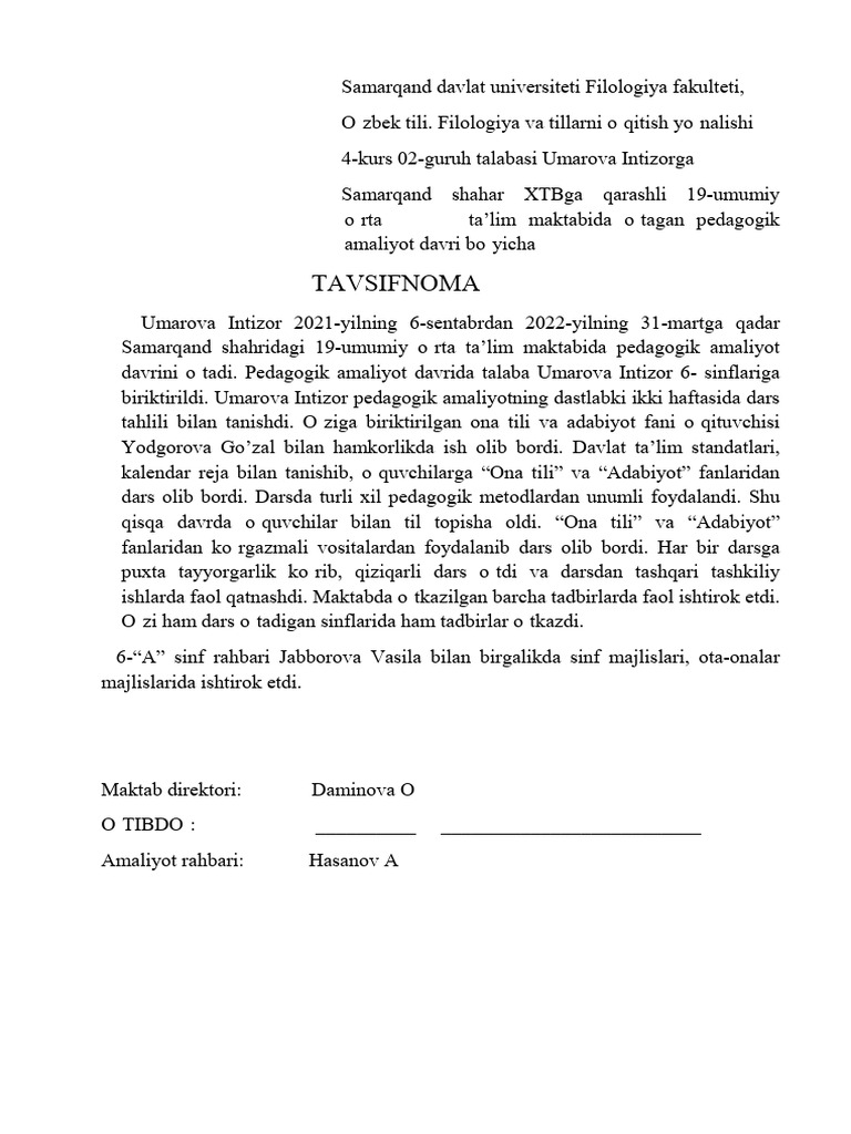 Tavsifnoma | PDF