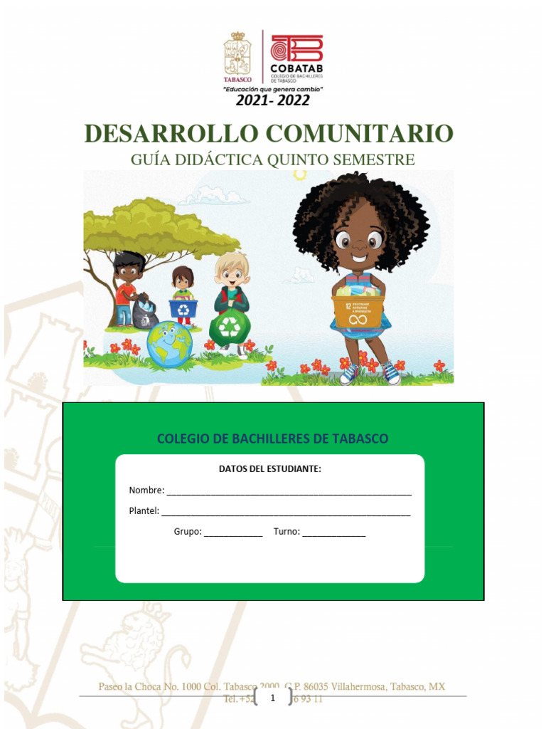 Quinto Semestre Guia Didactica Estudiante Desarrollo Comunitario | PDF | Business | Comportamiento