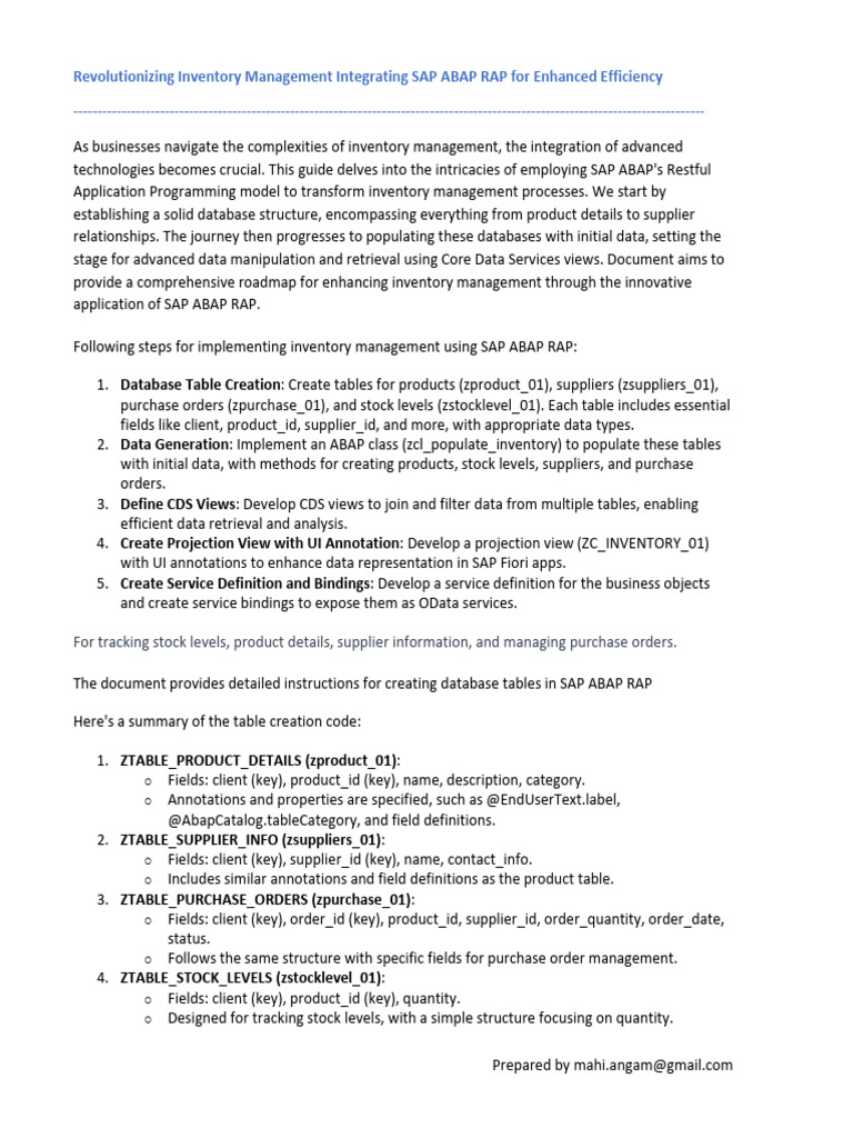 SAP ABAP RAP Reshaping Inventory Management 1702971397 | PDF ... SAP ABAP RAP Reshaping Inventory Management 1702971397 | PDF ...